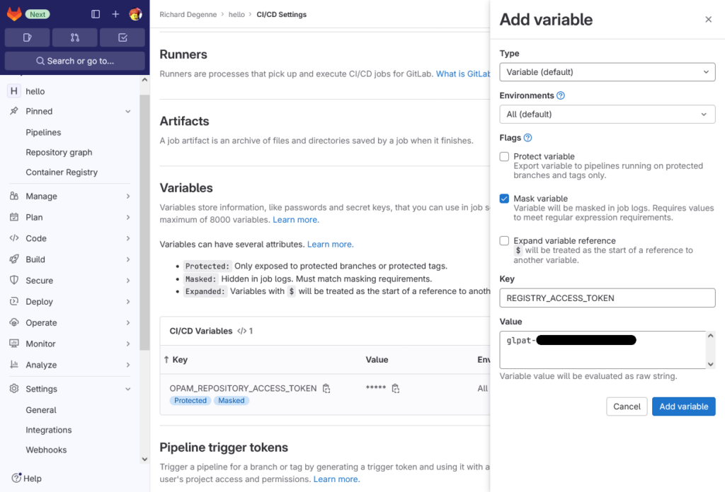Setting up a private OPAM repository on GitLab step-by-step – Richard Degenne